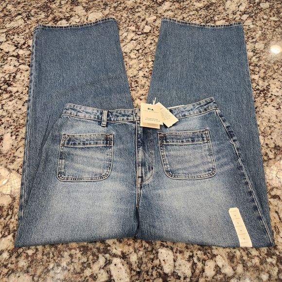 Free Assembly | Jeans | Bnwt Free Assembly Patch Pocket High Rise Wide ...